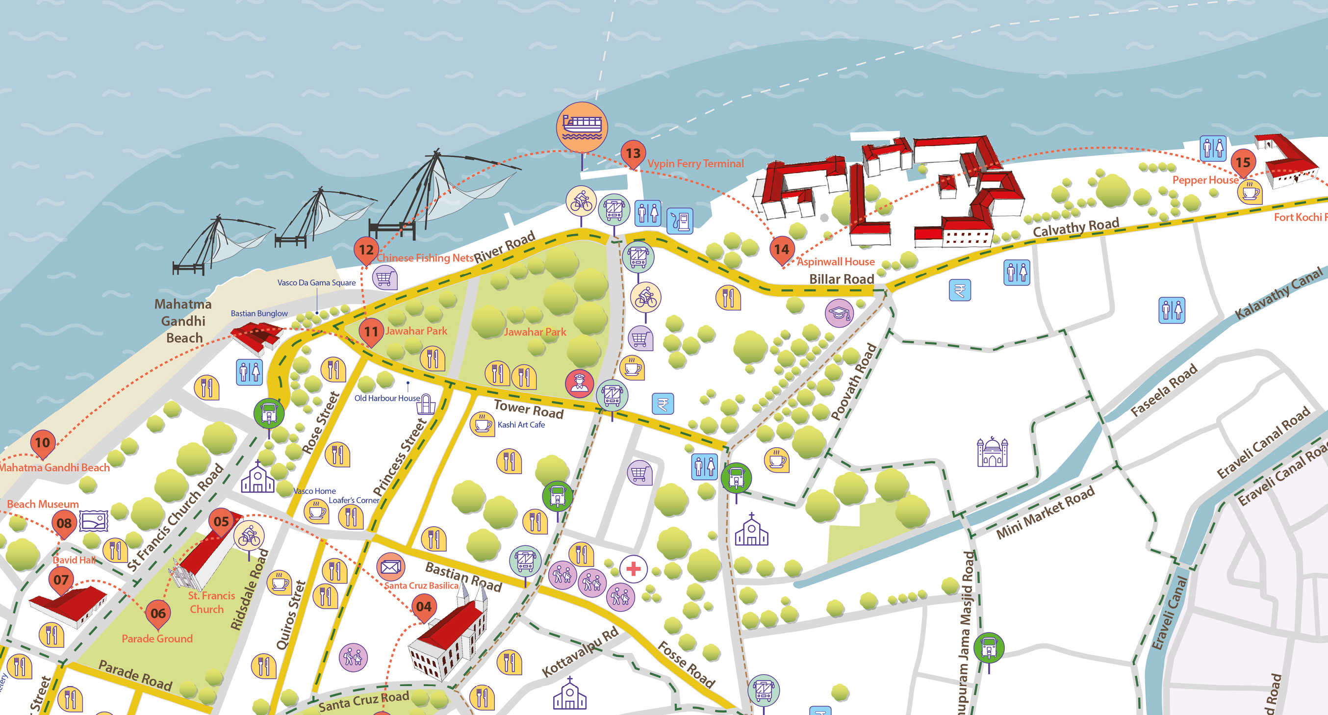 Map of Fort Kochi - Oases Design
